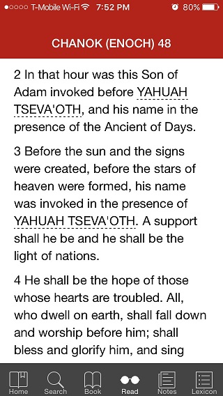 Eth CEPHER Mobile App: Cross-Referencing; Chanok, the seventh from Adam